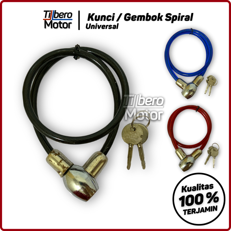 Jual Gembok Kunci Helm Motor Sepeda Pagar Rumah Spiral Besi Warna ...