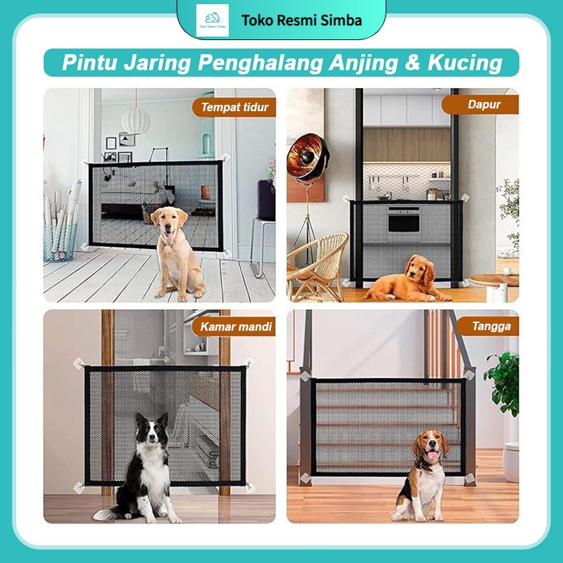 Jual Magic Gate Pintu Jaring Penghalang Pagar Kandang Kucing Anjing ...