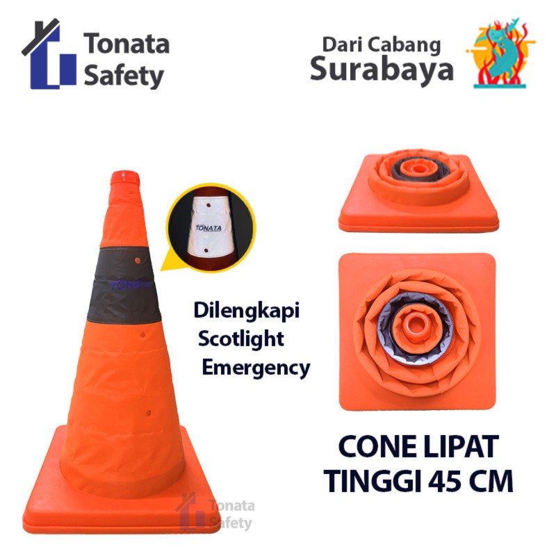 Jual Foldable Traffic Cone Emergency 45 cm / Kerucut Lalu Lintas Lipat | Shopee Indonesia