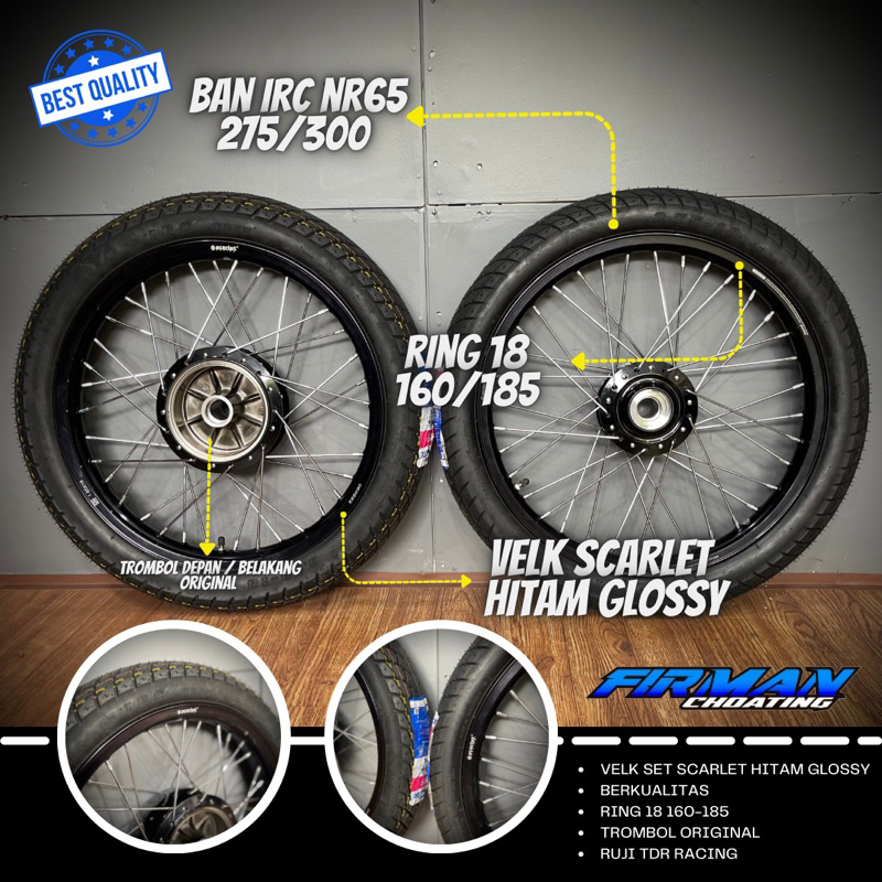 Jual VELK SET VELG SET BAN RX KING SCARLET WR HITAM GLOSSY RING 18 ...