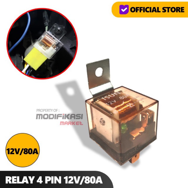 Jual RELAY KLAKSON TRANSPARANT 4 KAKI 12 VOLT 80A RILEY 4 PIN ALARM ...