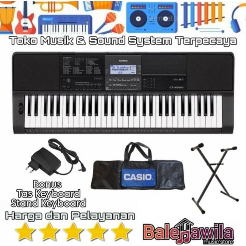 Jual Portable Keyboard CASIO CTX800 CTX 800 61-Keys ORIGINAL Garansi ...