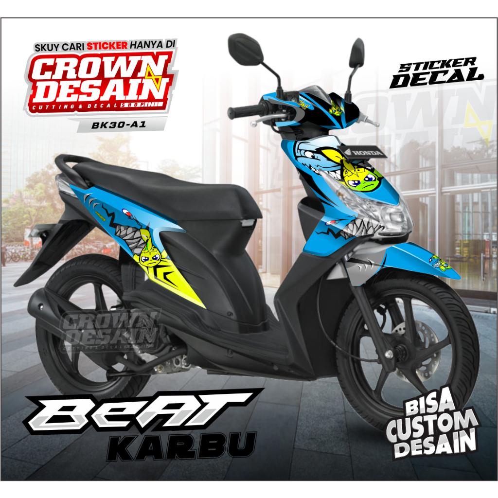 Jual Stiker Decal Beat Karbu - SHARK BK | Shopee Indonesia