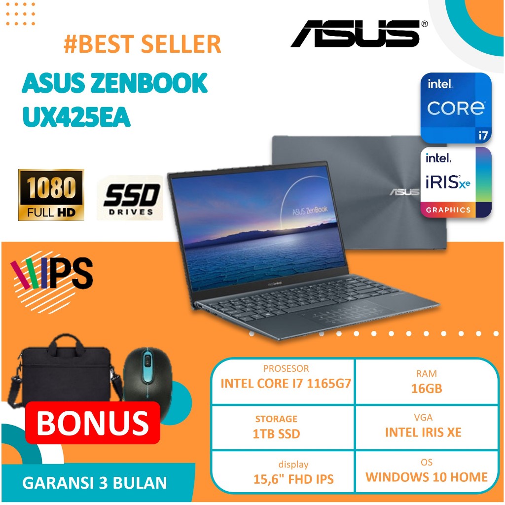 Jual LAPTOP ASUS ZENBOOK UX425EA INTEL CORE I7 SERIES IRIS XE 14 FHD ...