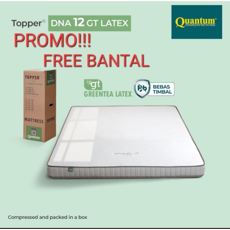 Jual Quantum Matras Topper Greentea Latex DNA 8cm - 12cm pelapis kasur ...