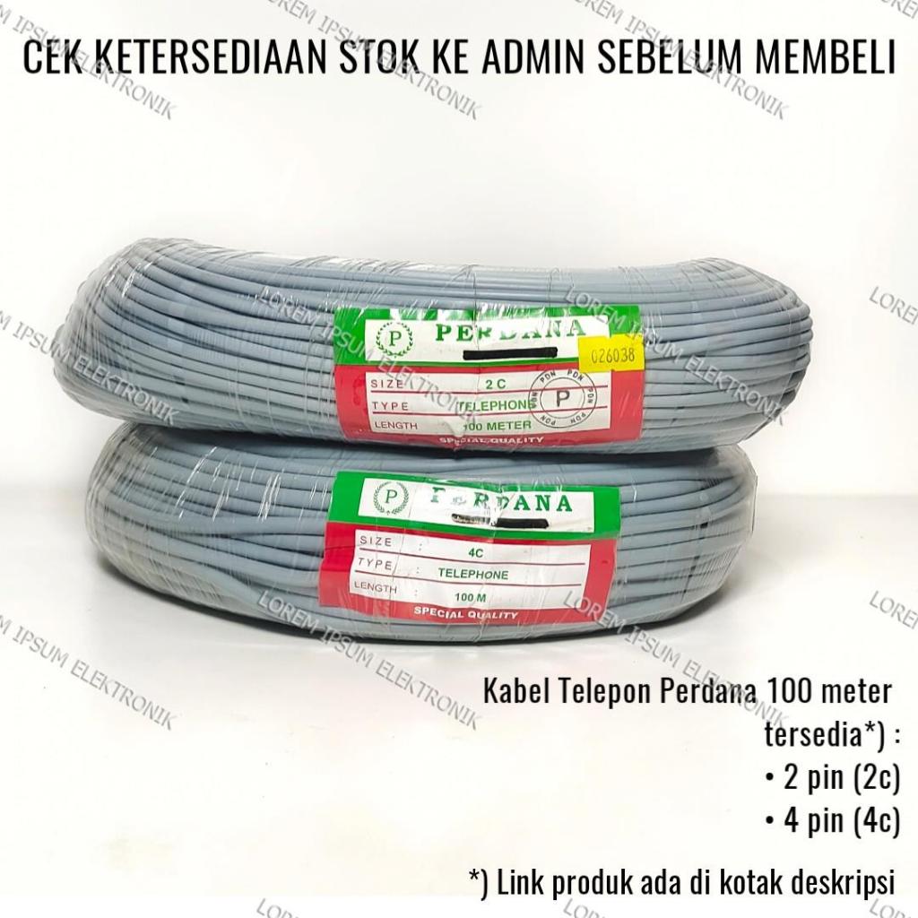 Jual KABEL TELEPON / KABEL TELEFON PERDANA (2 PIN / 4 PIN) | Shopee ...