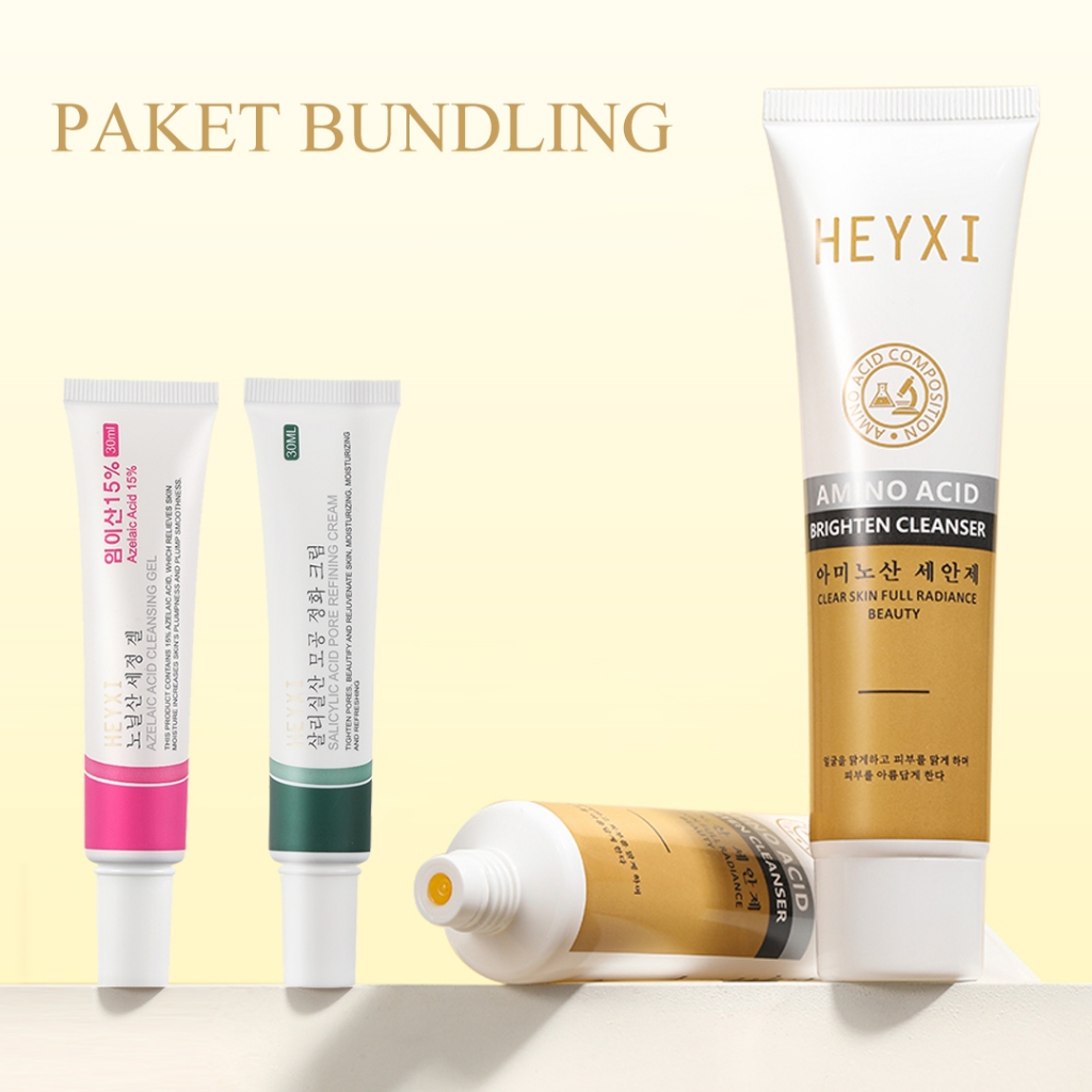 Jual HEYXI Paket Bundling 3in1 | HEYXI Amino Acid Cleanser Facial Wash ...