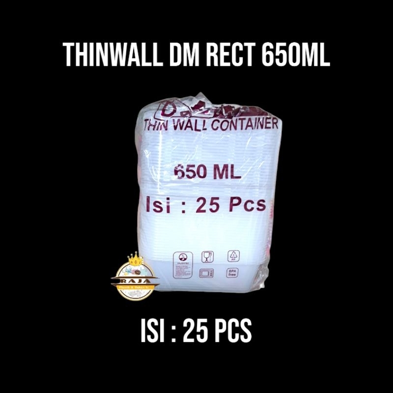 Jual Thinwall DM 650ml Rectangle Persegi Panjang / Food Container ...