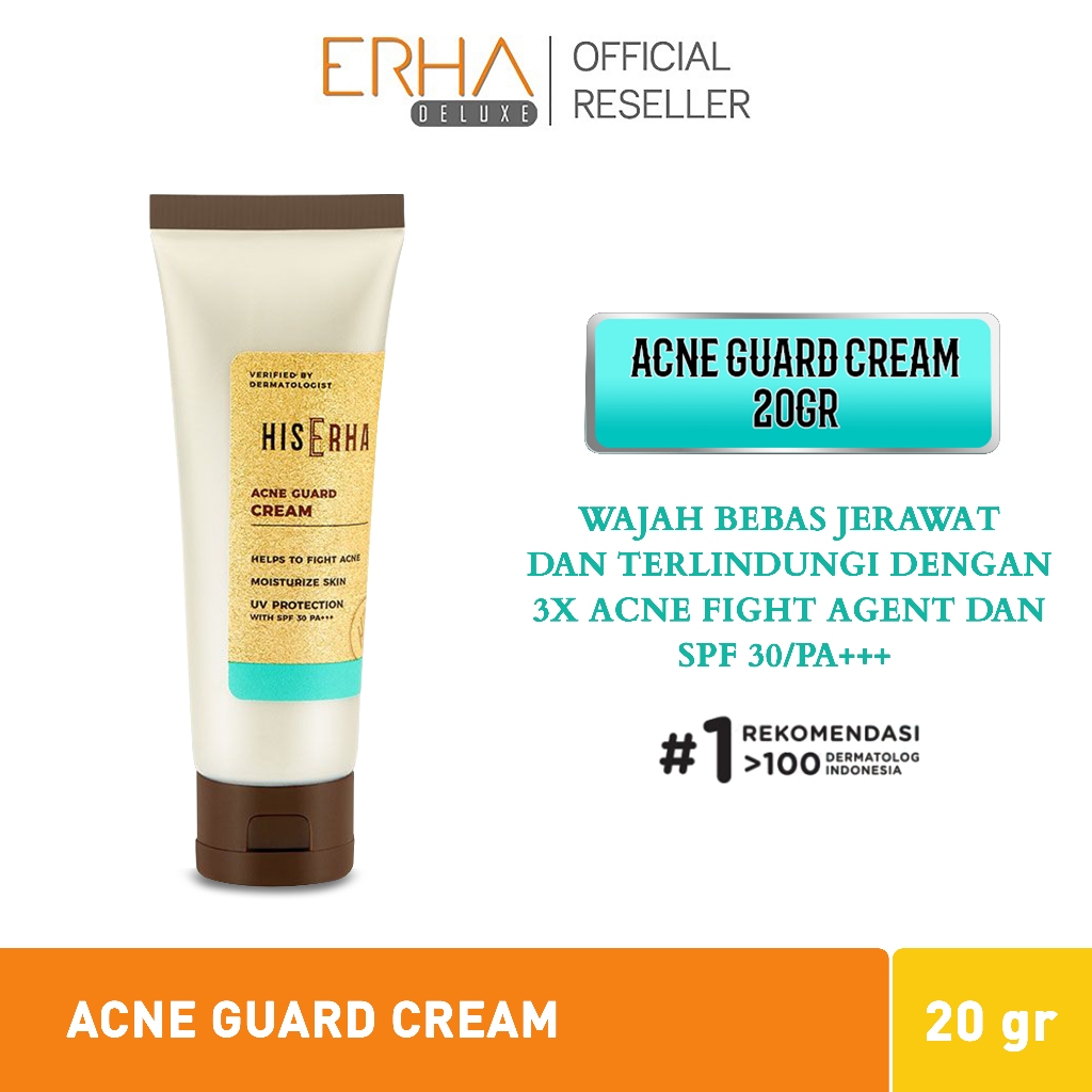 Jual HIS ERHA Acne Guard Cream - Sunscreen Pria SPF30/PA+++ - Pelembab ...