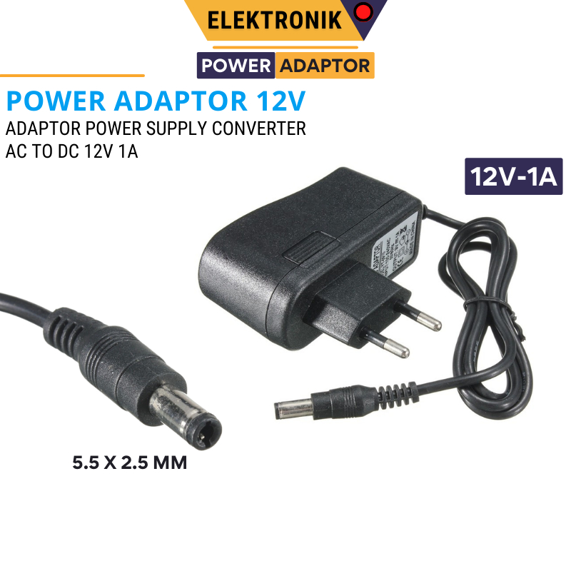 Jual Universal Travel Adaptor Adaptor DC 12V 1A - AC 220V Untuk CCTV ...