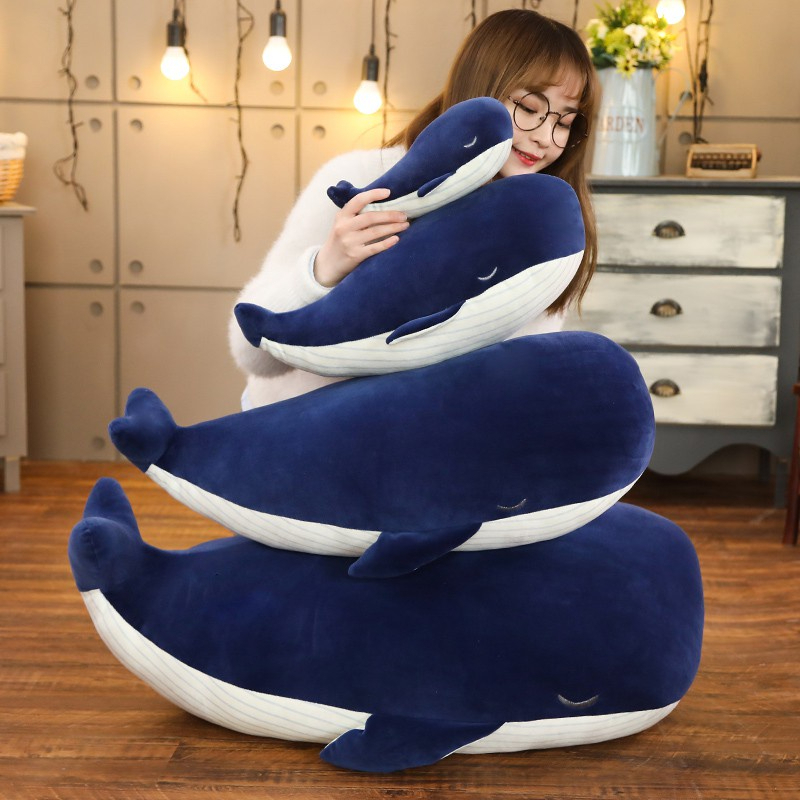 Jual Boneka Paus biru whale ukuran 60cm bahan plush mainan anak kado ...