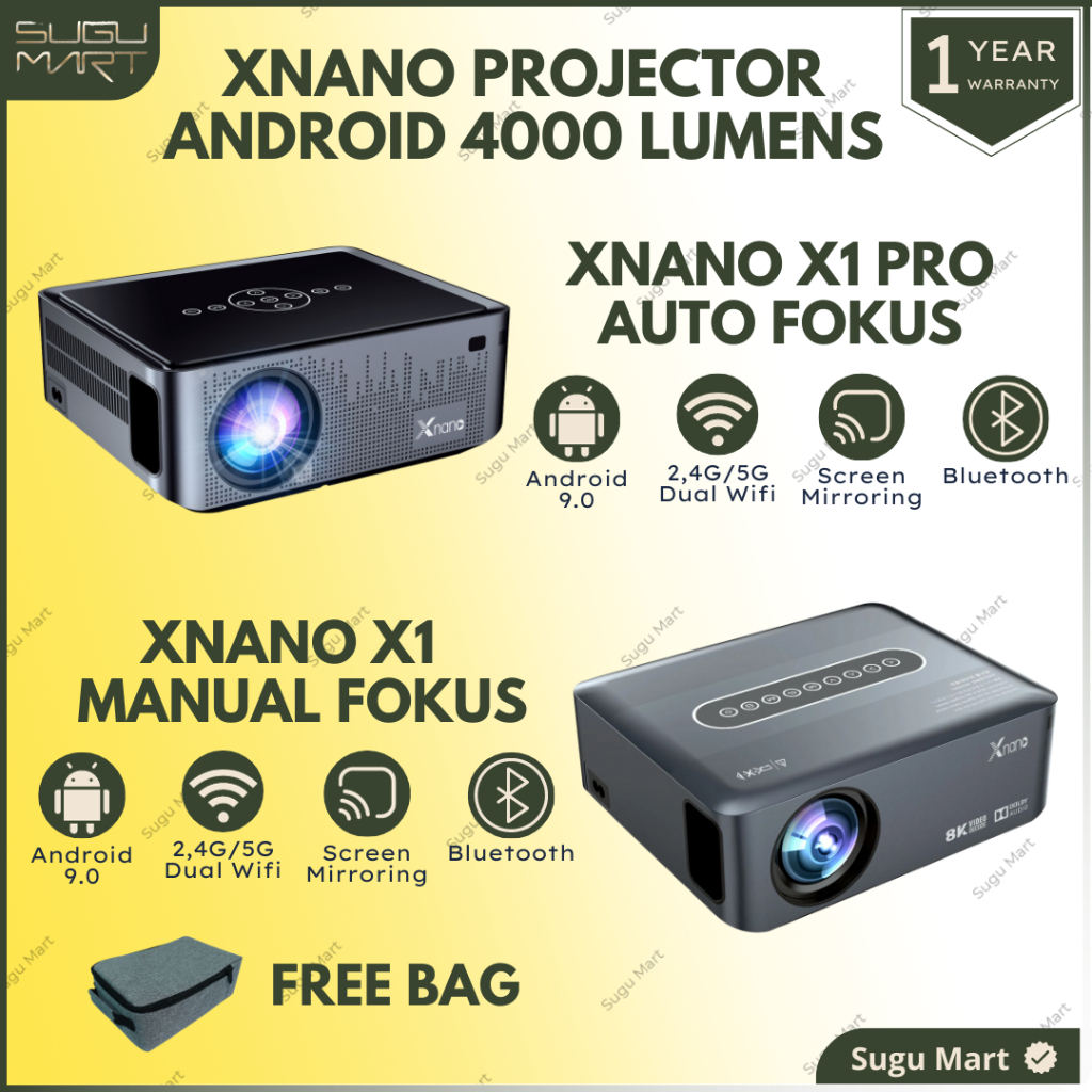 Jual Proyektor XNANO X1 Android 4000 Lumens | Proyektor Android Wifi ...