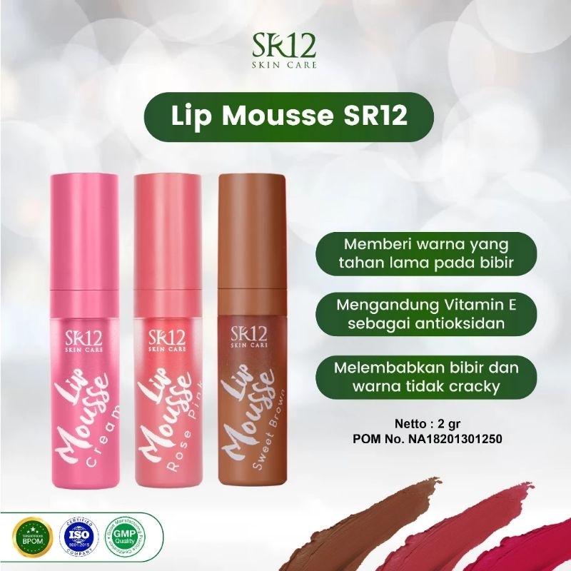 Jual LIP MOUSSE CREAM SR12 BEBAS PARABEN || LIPSTIK RINGAN DIBIBIR || SR12 ORIGINAL 100% ...