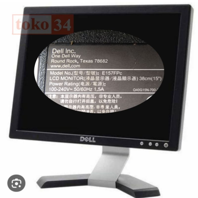 Jual mesin set monitor LCD DELL 15 inch normal | Shopee Indonesia