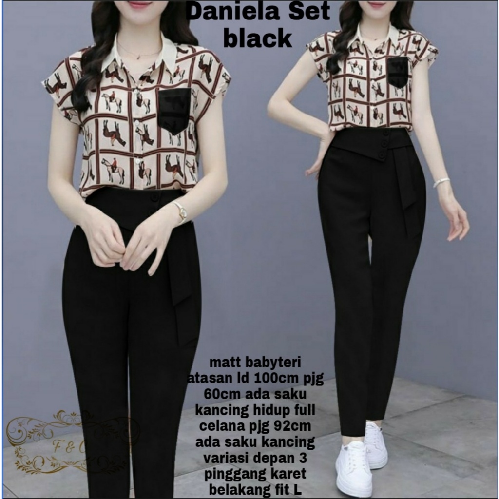 Jual Dominic fashion / Set Daniela / Setelan wanita / Setelan Korea / Setelan OOTD / Kemeja ...
