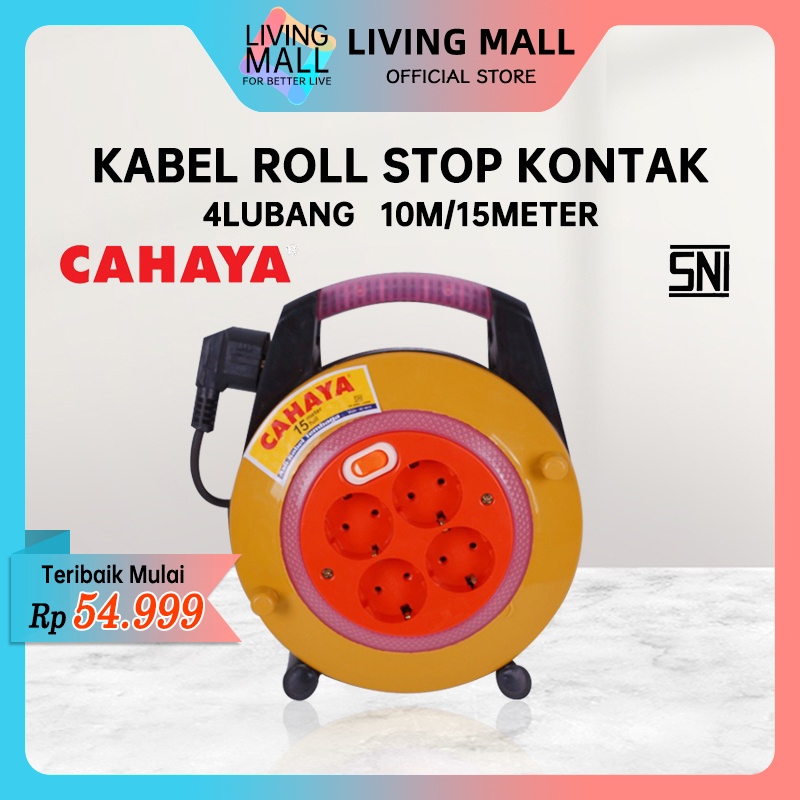 Jual Stop Kontak Kabel Roll 4 Lulang 10M/15M Dengan Switch / Cabel Roll ...