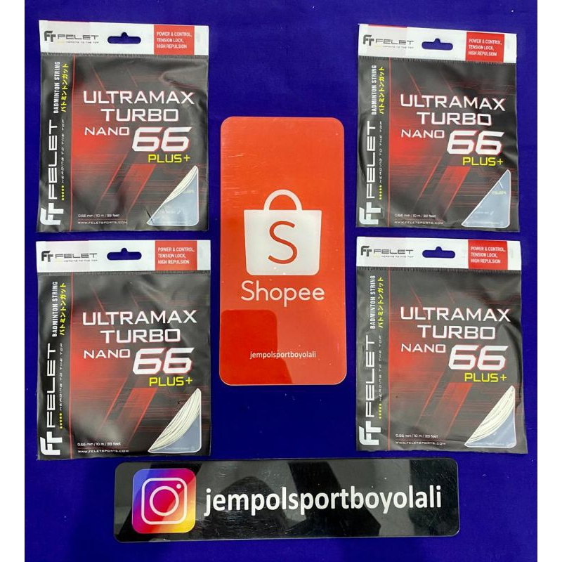 Jual Senar Raket Badminton Felet Ultramax Turbo Nano 66 Plus + | Shopee ...