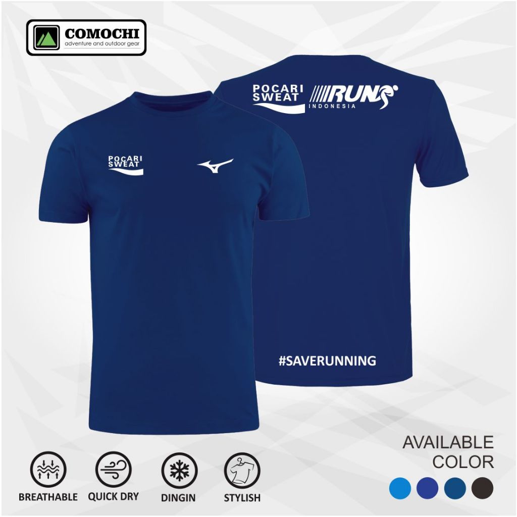 Jual Baju Running Kaos Olahraga Lari Pria Atasan Runing Bahan Dryfit ...