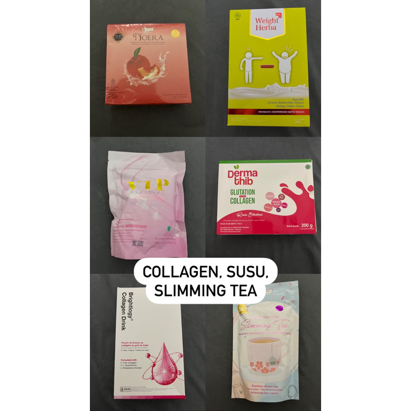 Jual preloved collagen, susu protein, susu penggemuk, suplemen whitening (baca deskripsi ...