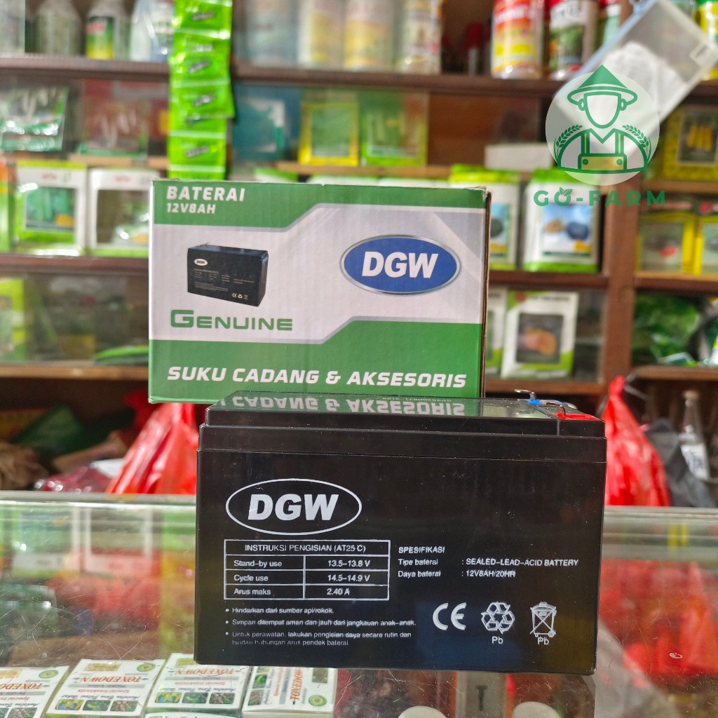 Jual Aki kering tangki sprayer elektrik DGW 12V 8AH | Shopee Indonesia
