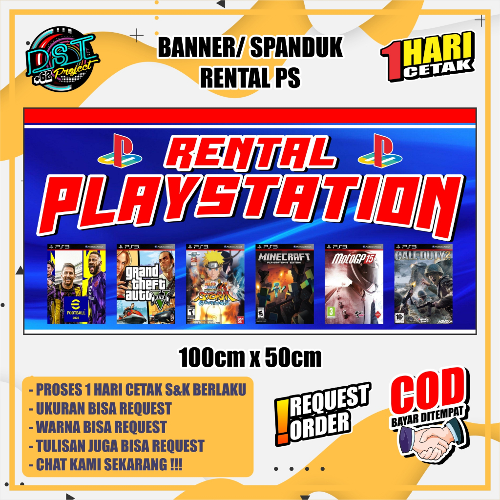 Jual BANNER / SPANDUK RENTAL PS 100 X 50 | Shopee Indonesia
