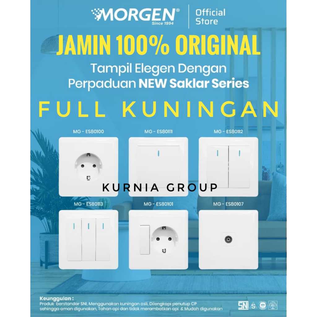 Jual MORGEN Saklar Seri Stop Kontak Engkel Putih SLIM Inbow Saklar ...