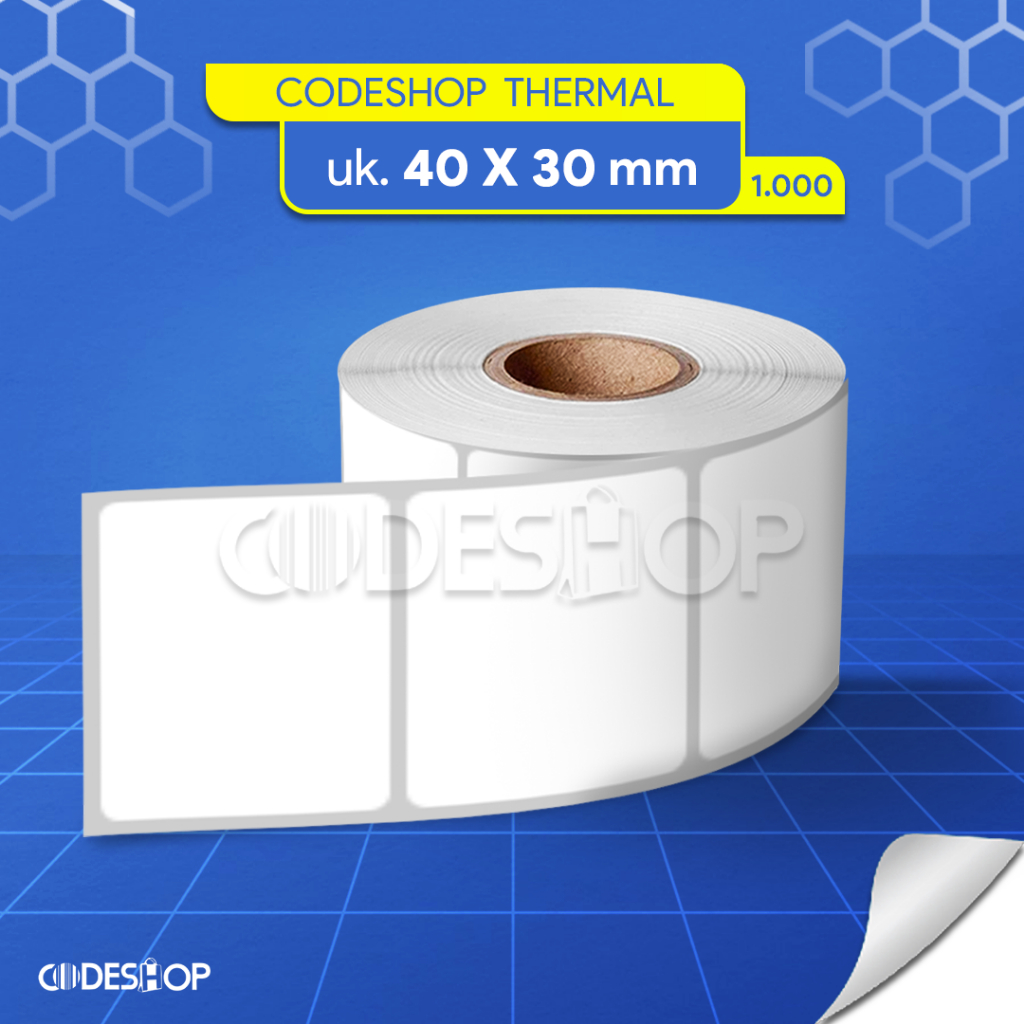 Jual Codeshop Stiker Label Barcode 40 x 30 mm Thermal 1 line isi 1000 ...