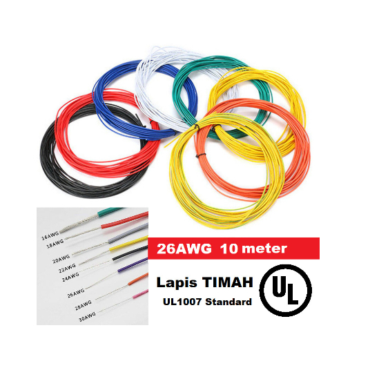 Jual Kabel Serabut 10m AWG 26 Std-UL1007 Tembaga Putih tinned copper wire | Shopee Indonesia