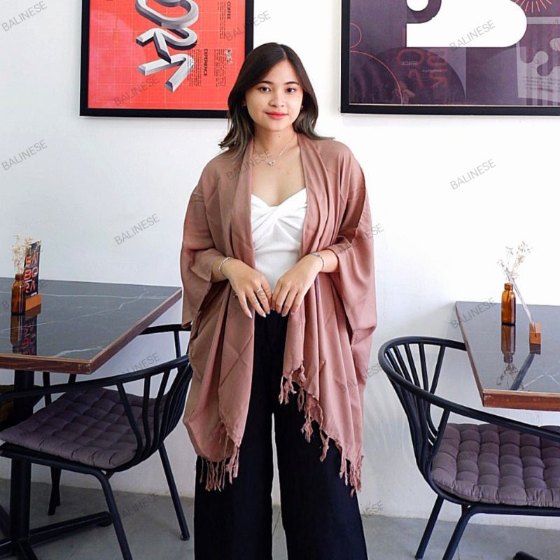 Jual Cardigan Pantai Auter Polos Bali Outer Rumbai Rayon Allsize ...