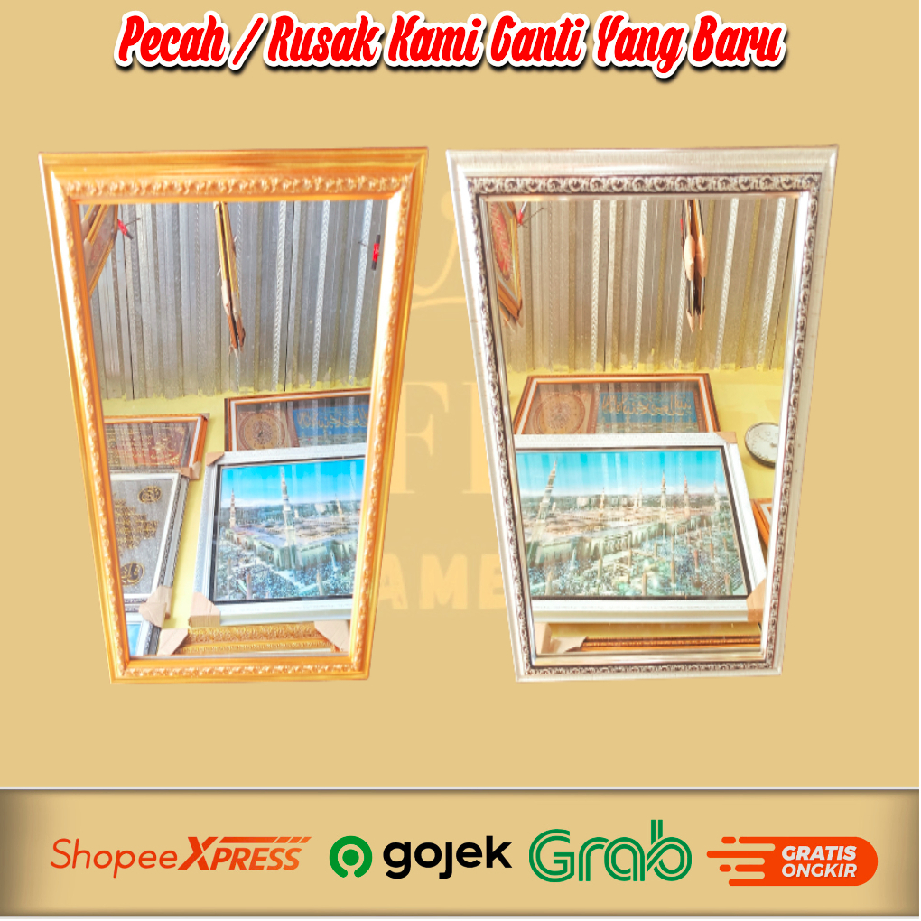 Jual Kaca Cermin Dinding / Gantung Motif Ukir Ukuran 35 x 70 Cm Full ...