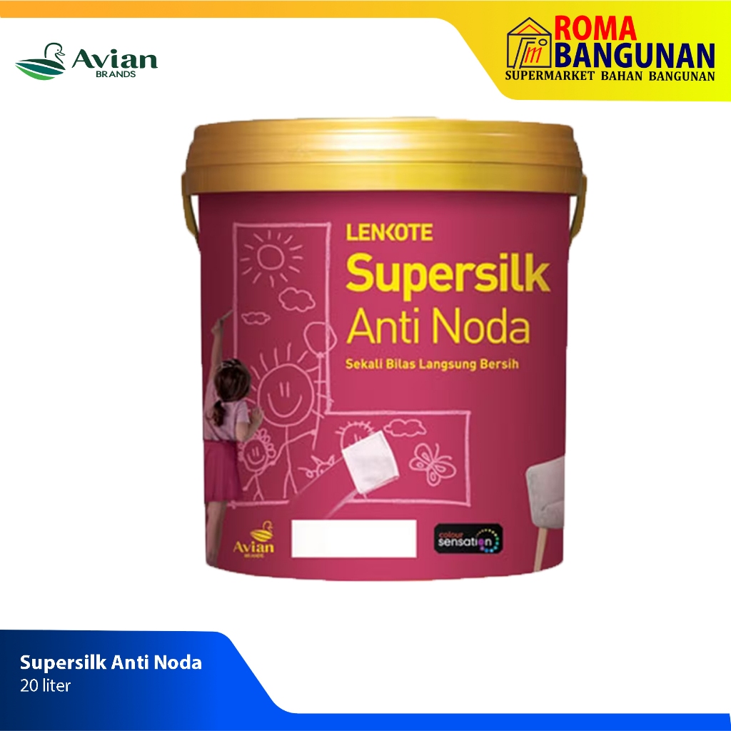 Jual Supersilk Lenkote Cat Tembok / Cat Anti Noda 20liter | Shopee ...