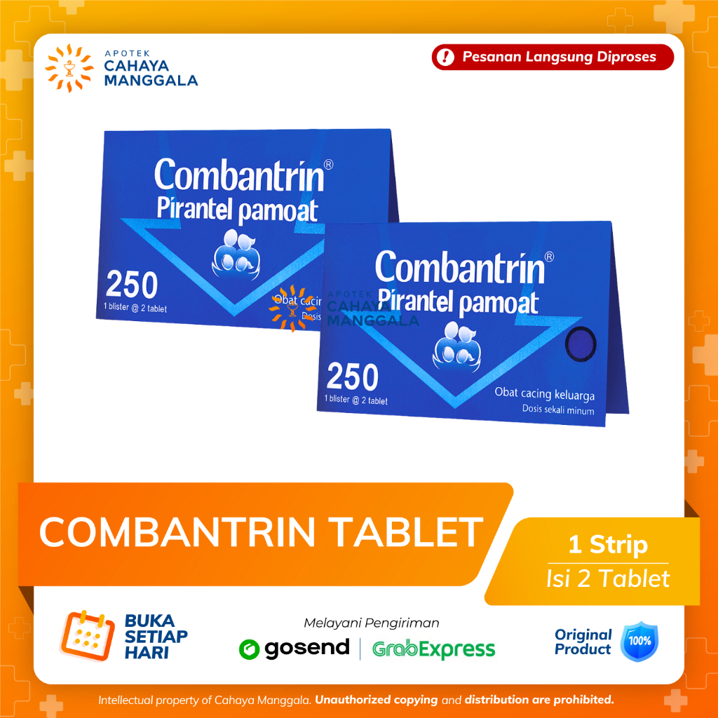 Jual COMBANTRIN TABLET 250MG @ 2 TABLET | Shopee Indonesia