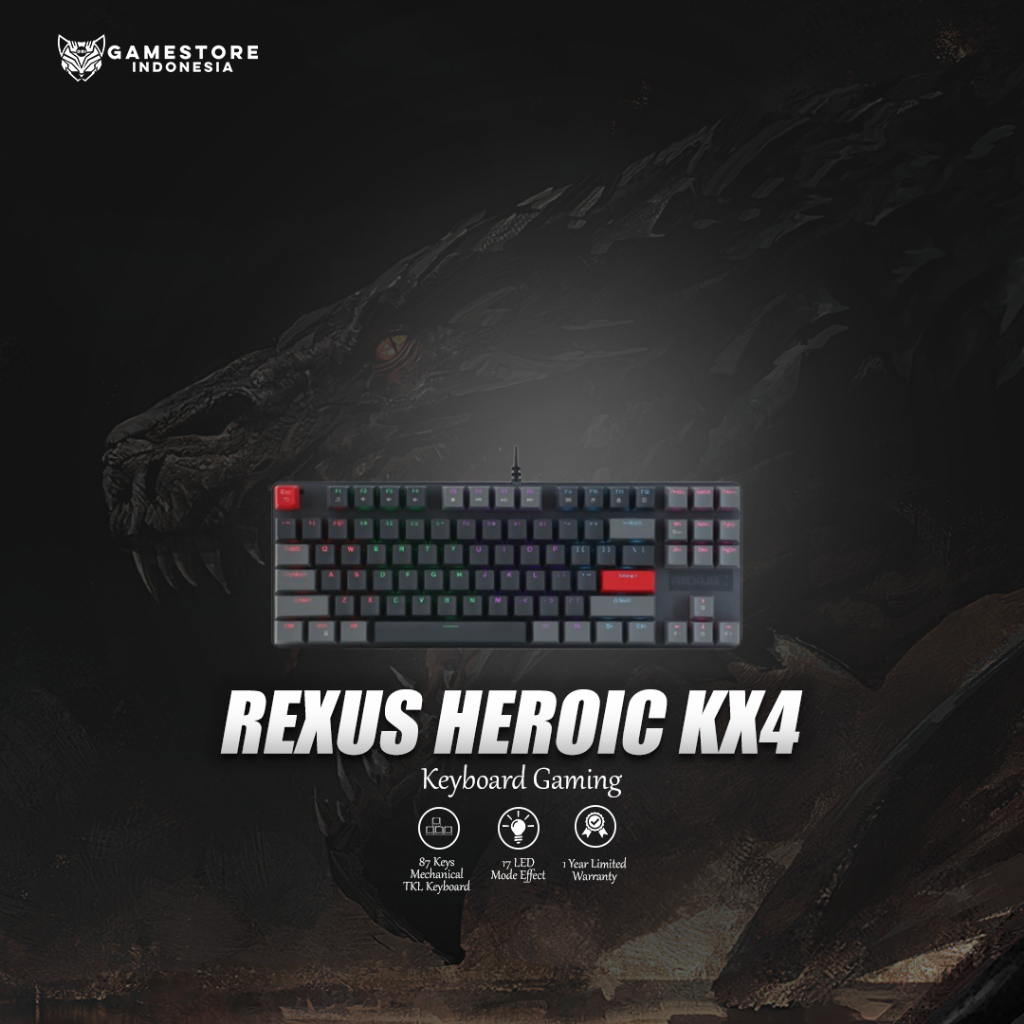 Jual Rexus Keyboard Gaming Heroic KX4 | Shopee Indonesia