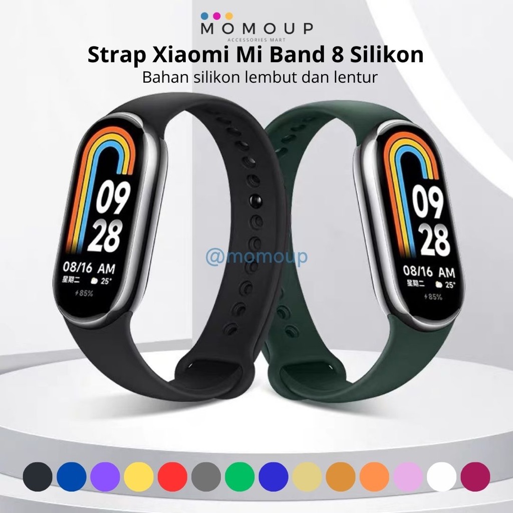 Jual Strap Mi Band 9 Polos Strap Xiaomi Mi Band 9 8 Bahan Silikon Tali Jam Xiaomi Mi Band 8 ...