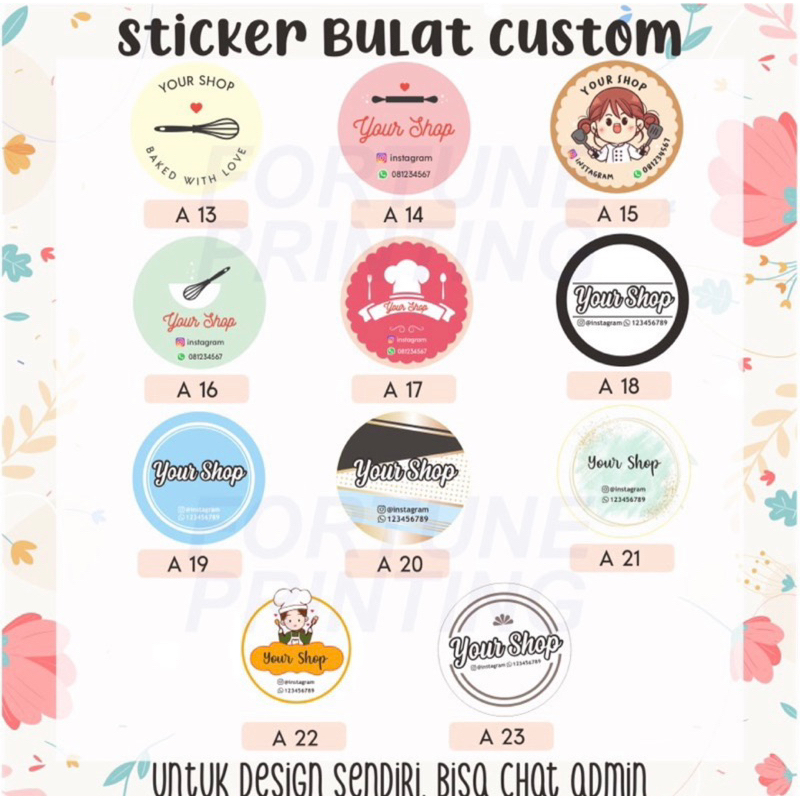 Jual CETAK STIKER CHROMO BULAT MINIM QUANTITY / LABEL BULAT LABEL NAMA ...