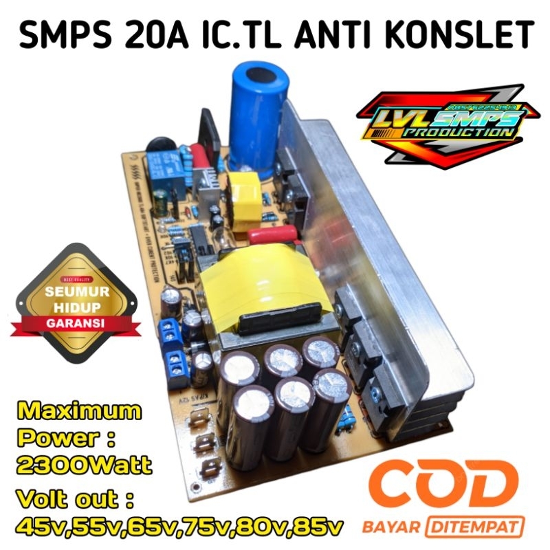 Jual Power supply Psu Smps Hb Ocp 20A CT 55-80volt 2300watt Halfbridge Trafo/PSU/Power supply ...