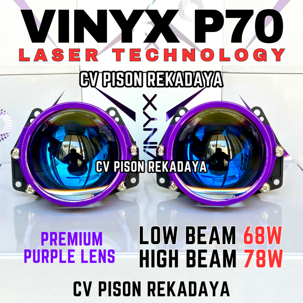 Jual Projector BILED P70 Proji Vinyx P70 3 inch Lensa Lampu LED Motor ...