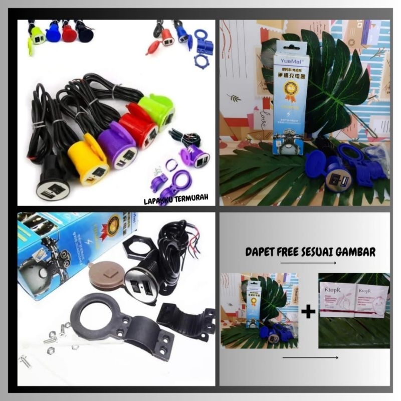 Jual CHARGER MOTOR USB PLUG CHARGER AKI CASAN HANDPHONE / CHARGER MOTOR ...