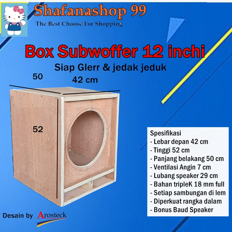 Jual box speaker subwoffer 12 inchi + Spicon bonus baud speaker, box ...