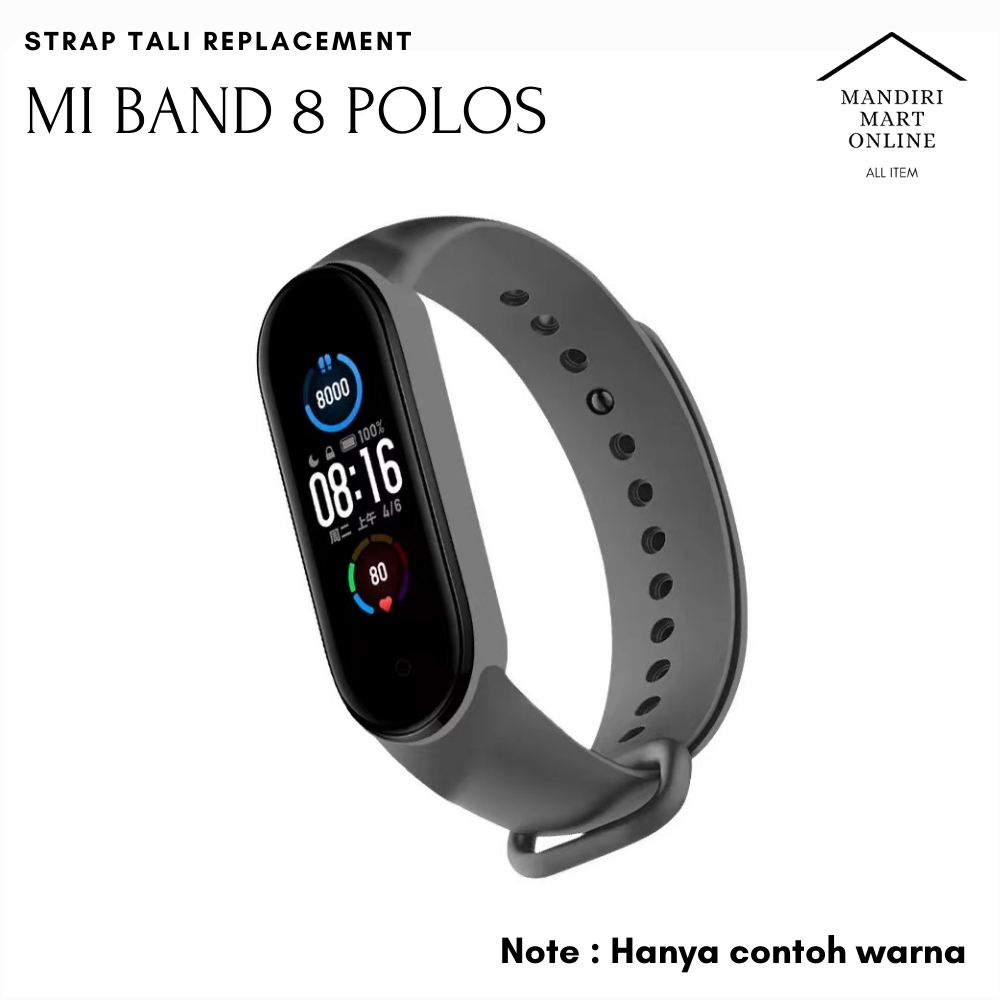Jual Strap MiBand 8 Strap Silicone Tali Pengganti Xiaomi Mi Band 8 Warna Polos | Shopee Indonesia