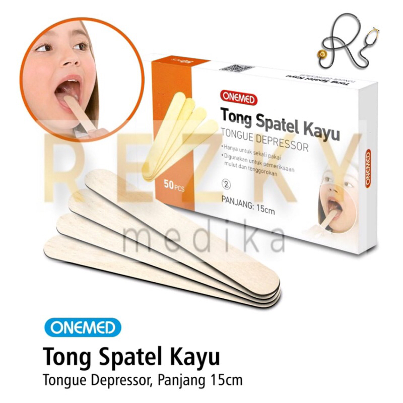 Jual Tong Spatel Kayu Onemed Tougue Depresor Spatel Lidah 50 pcs ...