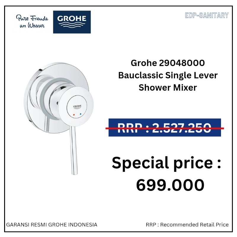 Jual Grohe 29048000 Bauclassic Single Lever Shower Mixer | Shopee Indonesia
