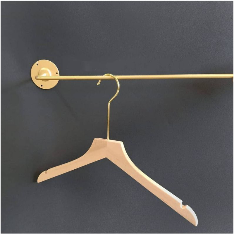 Jual Hanger Kayu Dewasa Natural PREMIUM Hook Gold | Shopee Indonesia