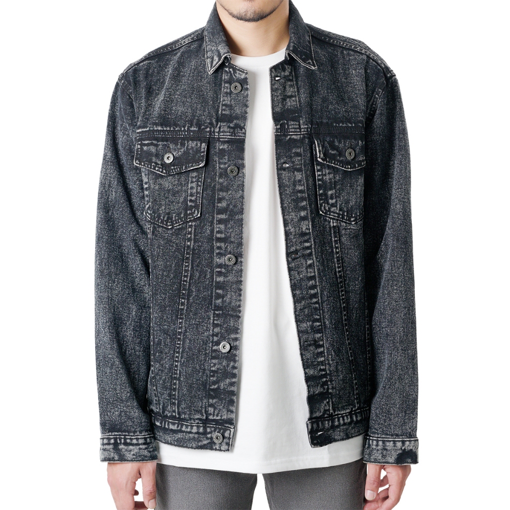 Jual Indiegoods - Jaket Denim Pria Hitam Snow Black - Jacket Jeans Pria ...