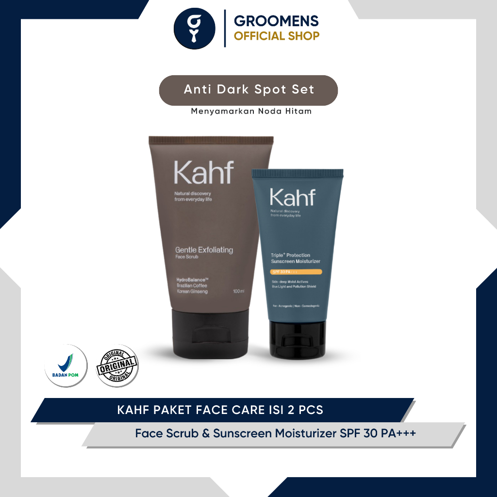 Jual Kahf Paket Face Care Isi 2 pcs - Face Wash & Sunscreen Moisturizer ...