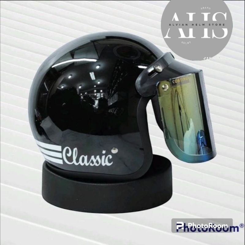 Jual Helm bogo klasic tiga garis/retro | Shopee Indonesia