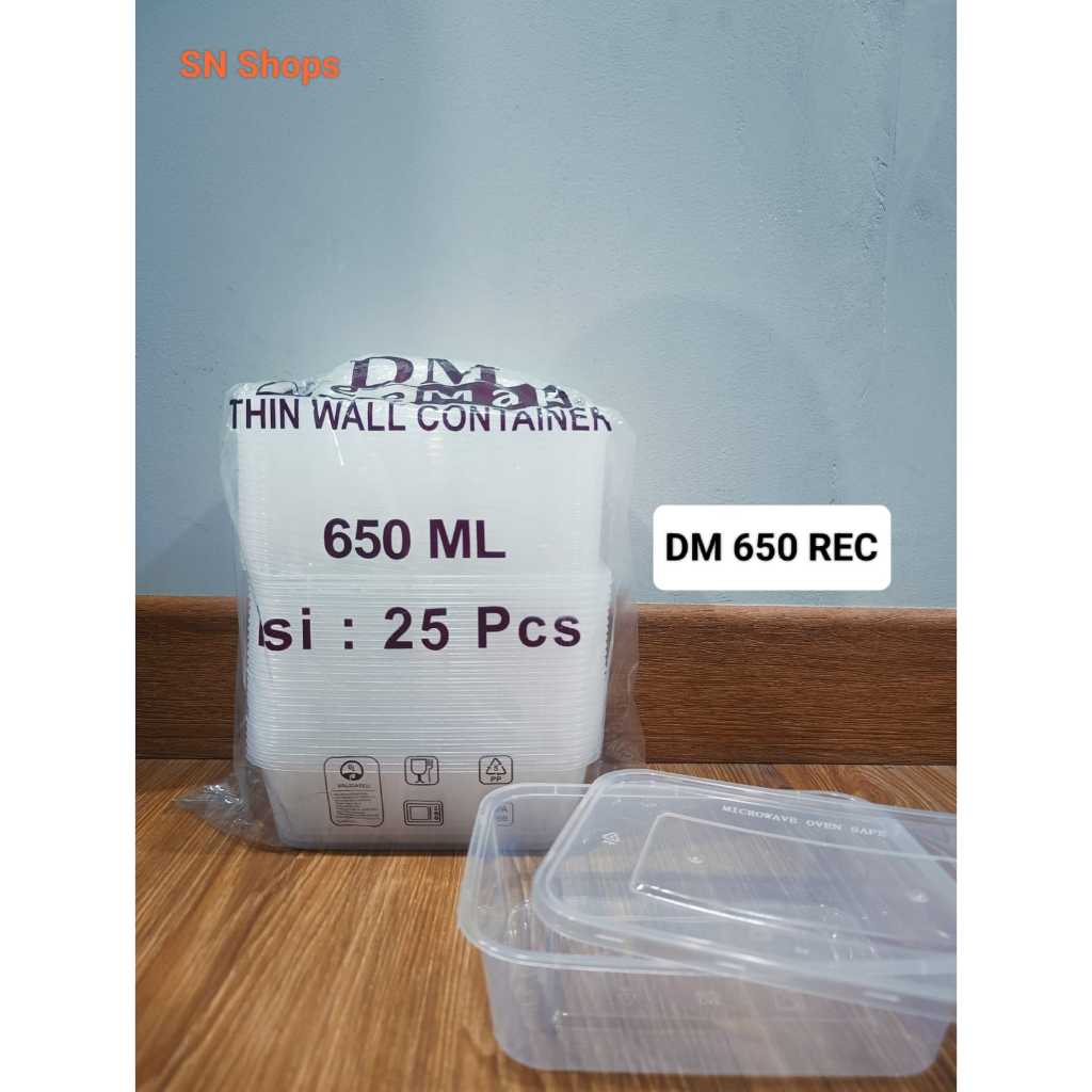 Jual Thinwall Dm 650 Ml Rec Kotak Makan Persegi Panjang 650 Ml