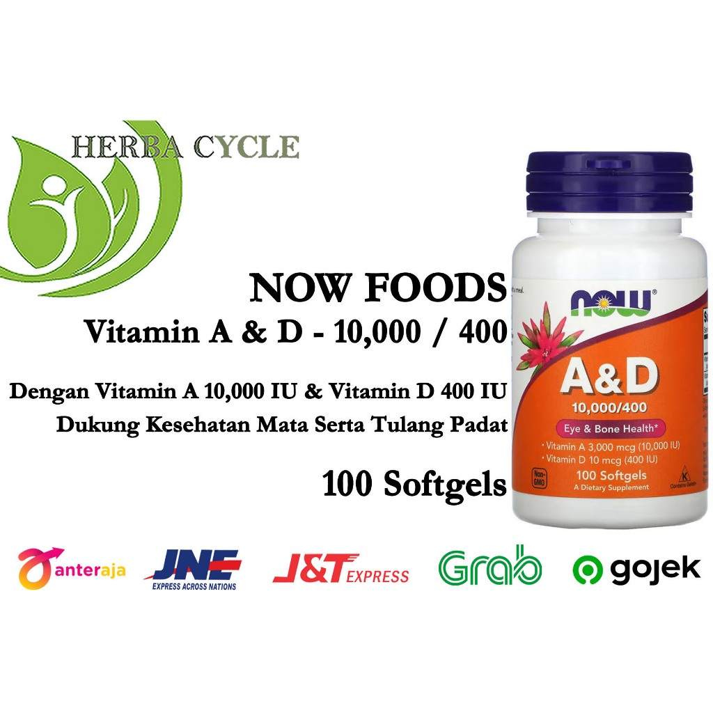Jual Now Vit A&D 10000 400 IU ORI USA Now A D Now Vit A Vit D Now Foods ...