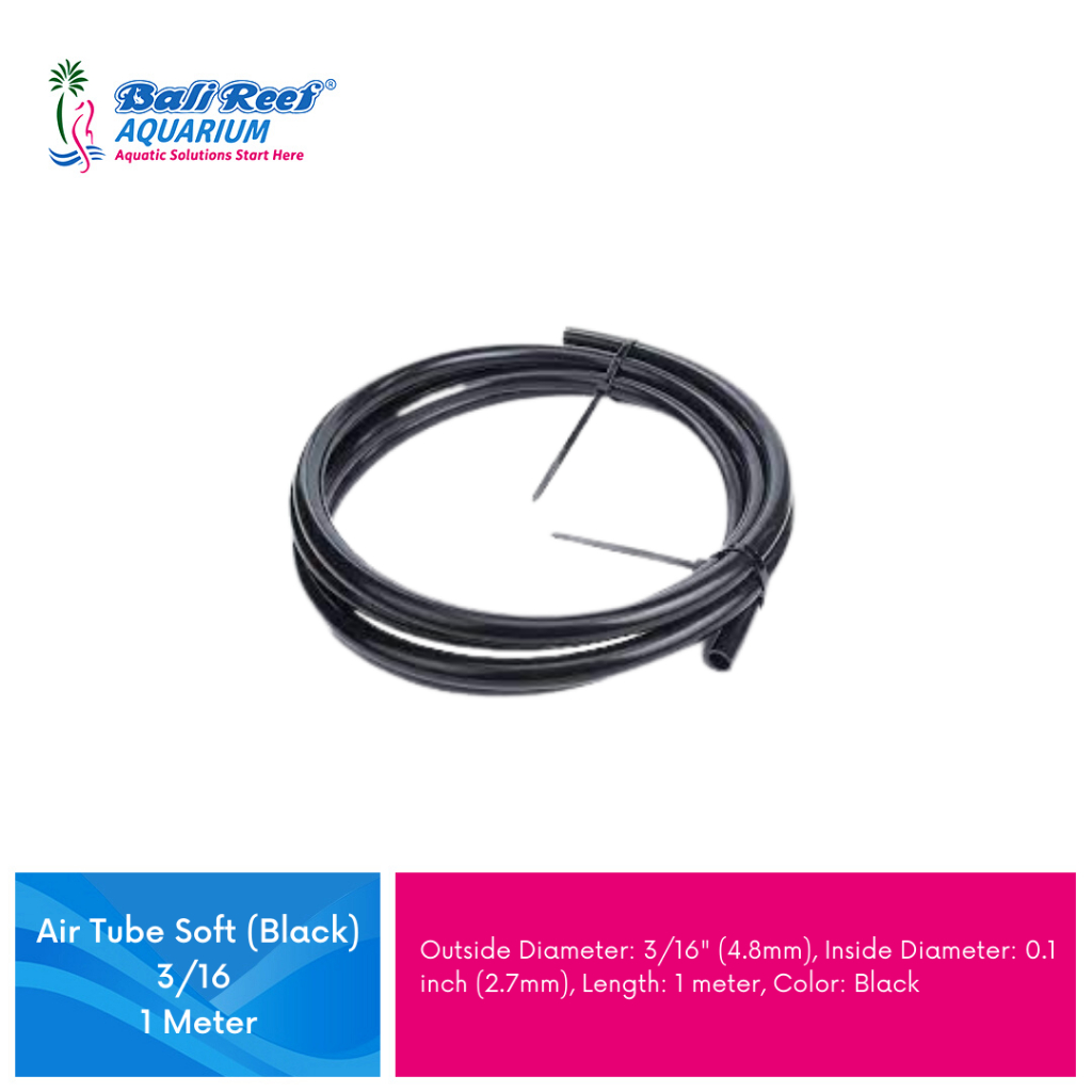 Jual Selang CO2 Selang Aerasi Air Tube Soft (Black) 3/16 1 Meter ...