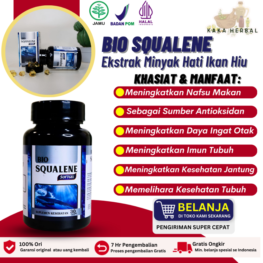 Jual Bio Squalene Softgel Ekstrak Minyak Hati Ikan Hiu 100% Asli ...